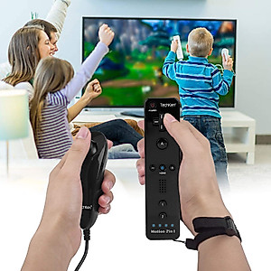 Motion Plus Wii Controllers 2Packs with Nunchucks, Wii Remote Controllers Compatible for wii and Wii U with Built in Motion Plus