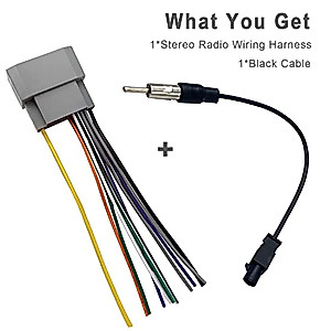 Thewinio Aftermarket Radio Stereo Wiring Harness Adapter for GM Dodge Ram Journey Avenger Grand Caravan Charger Durango, Jeep Wrangler Patriot Liberty, Chrysler Car Cable Plug Connector Replacement