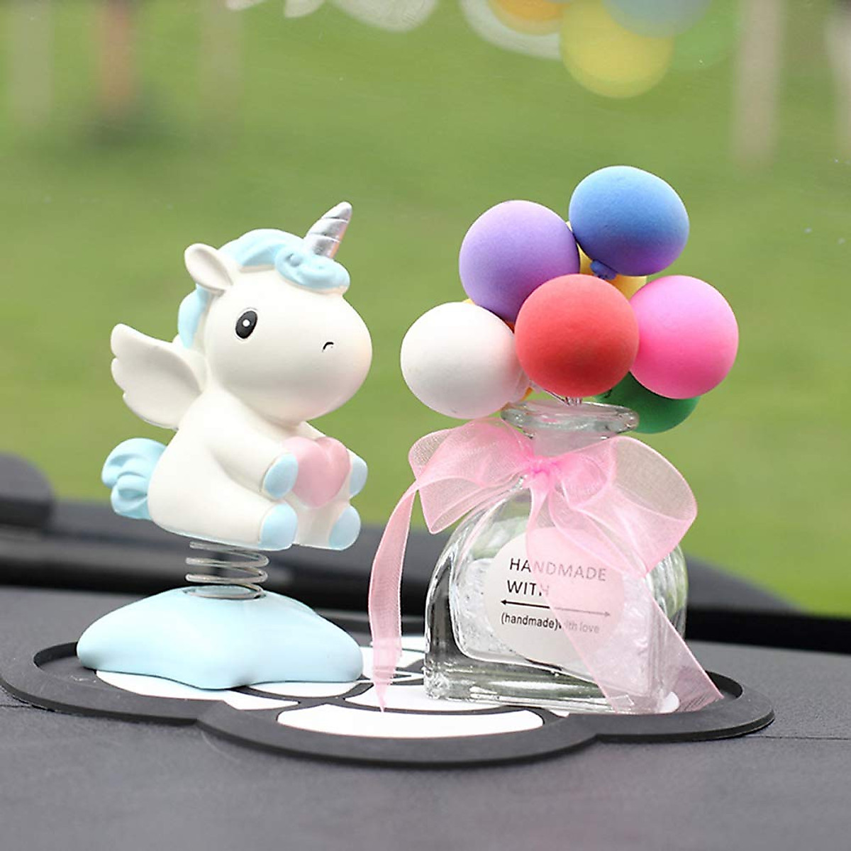 Amosfun Unicorn Dashboard Bobble 10.5x6x5 cm Shaking Head Dancing Unicorn Figurine Car Board Decorations Unicorn Party Favors Gifts