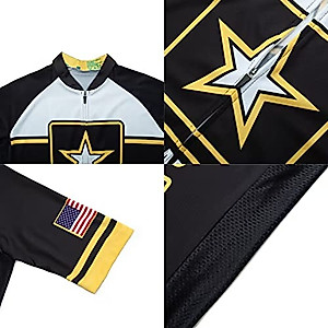 BikingBros Men's Cycling Jersey-Army Cycling Set - Mountain Bike Jersey Cycling Set Bike Shirts Breathable Quick Dry L Size