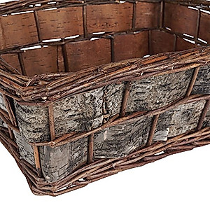 Household Essentials ML-3010 Decorative Wicker Basket | Handmade Storage Bin | Birch Bark