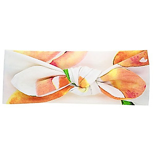 inSowni Receiving Swaddle Blanket Wrap Orange Peach with Bow Headband Set for Unisex Newborns Infants Baby Girl Boy