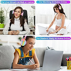 WESADN Bluetooth Headphones Wireless for Girls Women Men Fidget Bubbles Cute Wireless Gaming Headset Over Ear Build in Microphone for Smartphone Tablet PC, Pink