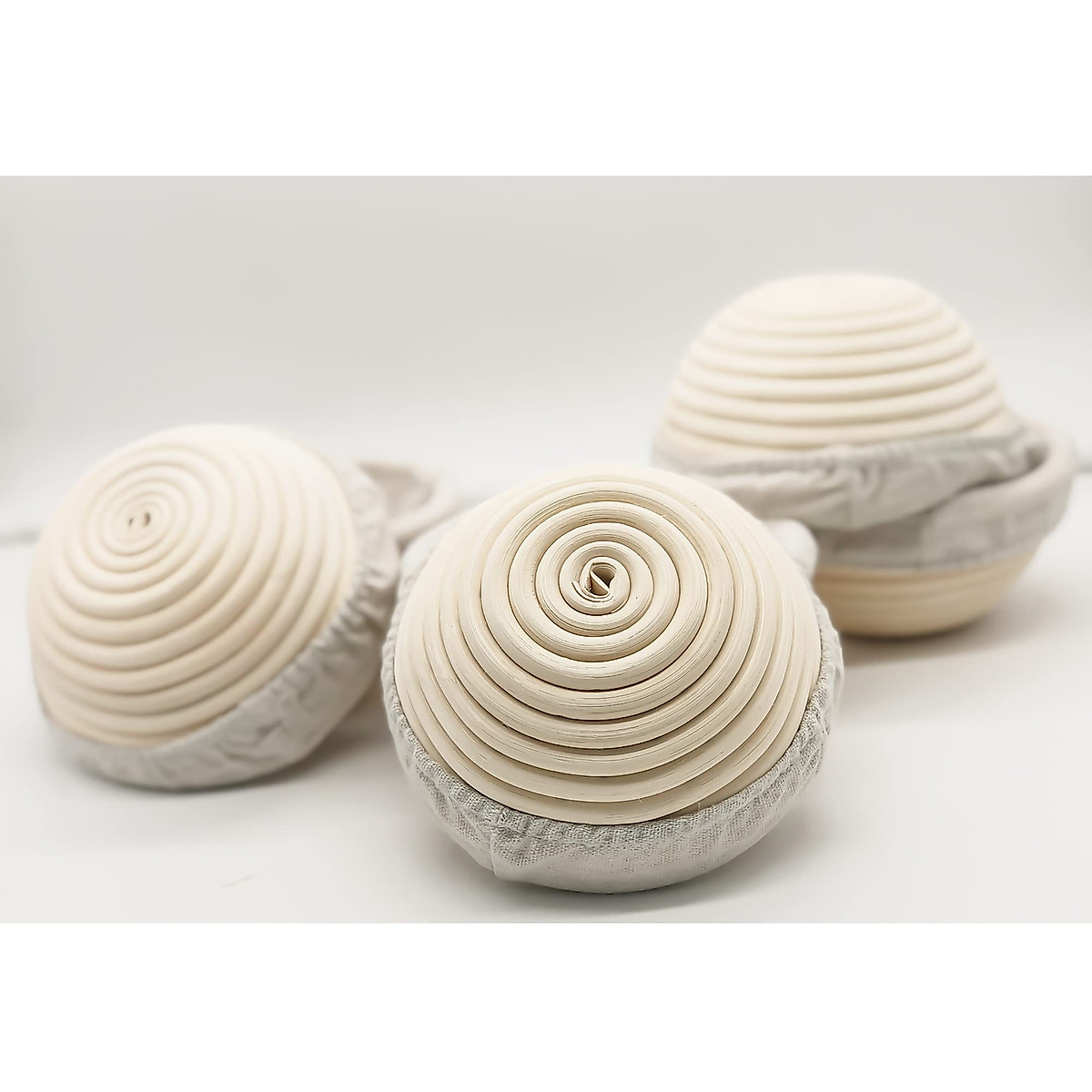 6 PCS Natural Rattan Brotform Banneton Proofing Basket Round Bread Basket for Baking Dough (5 Inch)