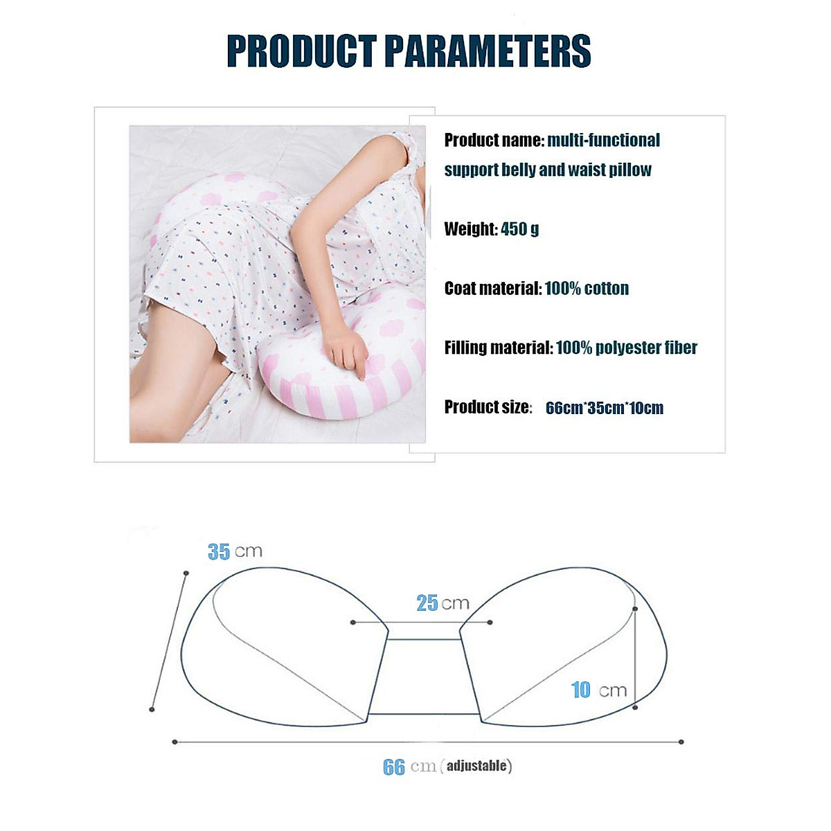 WEILORI U-Shaped Pregnancy Pillow for Pregnant Women ,Support for Back, Hips, Legs, Belly for Maternity Women,Maternity Pillow with Removable Cotton Cover,8 Patterns Option