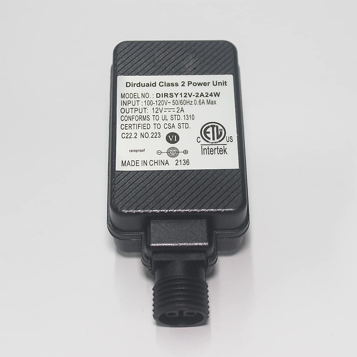 LED Transformer 12V 1000mA LED Controller Class 2 Power Supply, IP44 Rainproof Low Voltage Transformer US Plug for Christmas Light, Holiday Inflatable, String Light (-/+ Pin Connector)