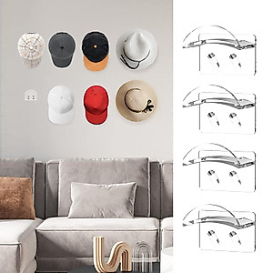 Heynew Adhesive Hat Hooks for Wall - Hat Rack for Baseball Caps，Cowboy Hat Hanger Cap Holder Organizer for Room, Closet & Storage Organizer