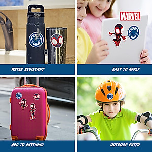 Marvel Spidey and His Amazing Friends Decals - Set of 4 Miles Morales Spin Vinyl Stickers for Car Water Bottle Bike Helmet Laptop Skateboard - Marvel Stickers for Kids and Adults