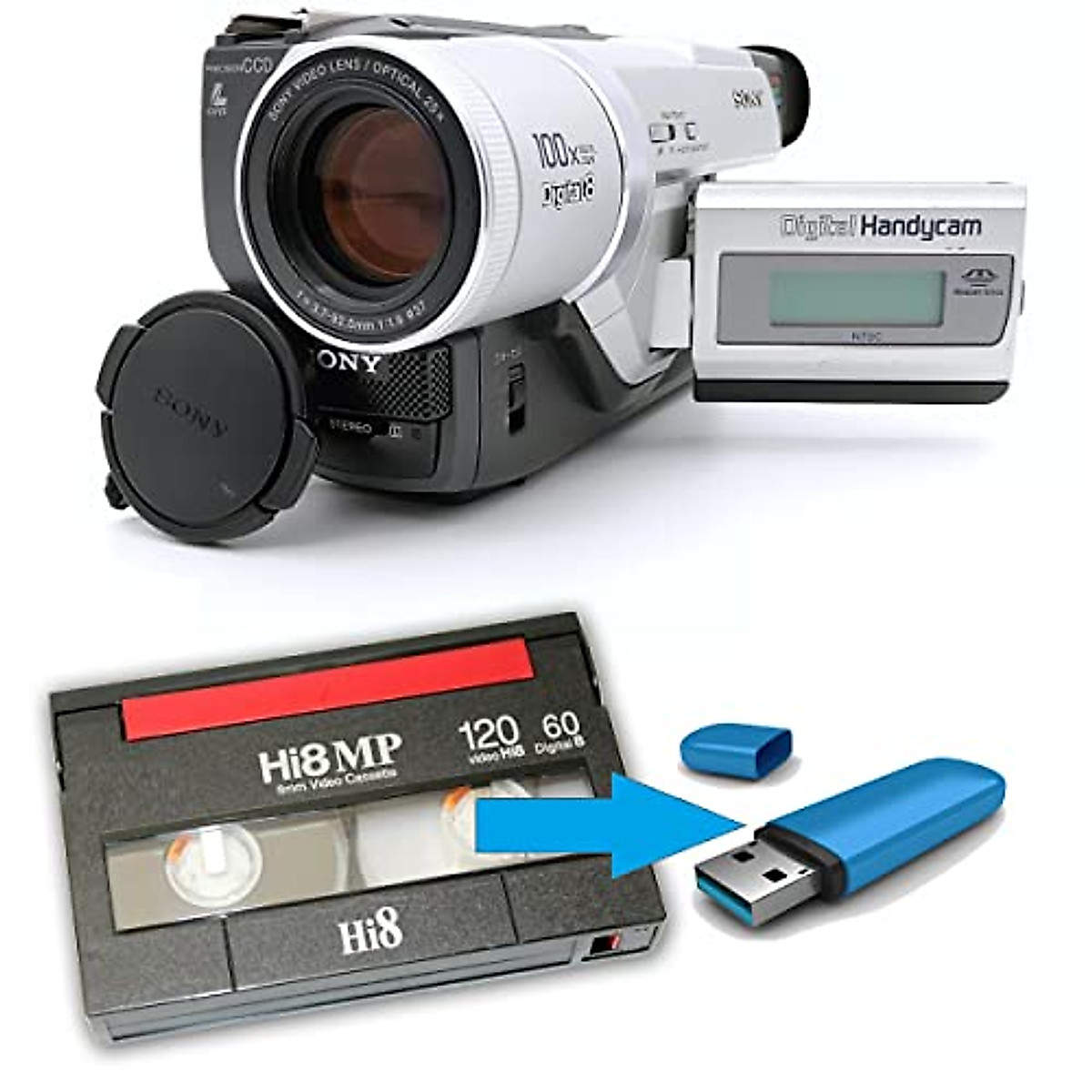 8mm Video Tape Player for Playing 8mm Tapes and Digitizing Tapes