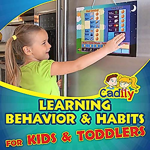 Cadily Day & Night Magnetic Chore Chart for Kids. Reward Good Habits with a Morning & Night Time Kids Chore Chart for Kids & Toddlers. A Daily Chore Chart for Kids Works Great as a Behavior Chart.