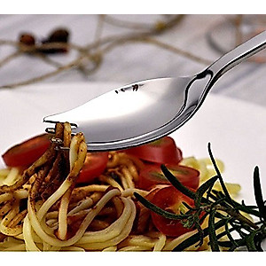 COMIART Stainless Steel Sporks, 6.1 Inch Fork Spoon 2 in 1 for Elderly Household Use Camping Travel Hiking Party, Flatware for Spaghetti Salad Fruit Appetizer Ice Cream Dessert, Pack of 4