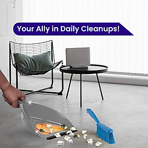 Chakaachak Heavy Duty Dust Pan with Rubber Edge, 13" Handheld Dustpan with Hanging Hole for Home/Household Cleaning, Industrial, Countertops (Pack of 4, Grey)