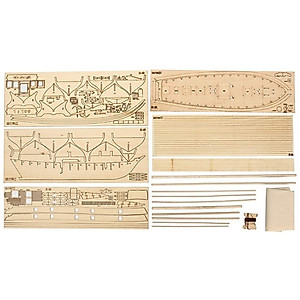 KENANLAN Wooden Ship Model Building Kit, Wooden Sailboat Model Kit Home DIY Model Decoration Boat for Collection, Teaching Exhibition - Easy to Assemble(B)