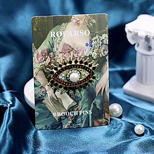 Lucky Charm Evil Eye Aojo Brooch Pin for Women Fully-Jewelled with Freshwater Pearl& Rhinestone Crystal for Wedding Party Prom Gift Necklace Dual Use Lapel Pin Accessories for Shawl Scarf Buckle