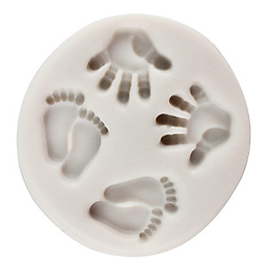 Sijiangmold Baby Shower Themed Cake Fondant Molds Baby Silicone Mold Baby Feet Baby Bottle Mold For Baby Birthday Cupcake Topper Cake Decorating Candy Gum Paste Polymer Clay Set Of 6