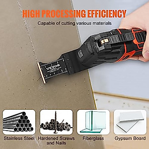 VEVOR 3PCS Carbide Oscillating Tool Blades, Universal Quick Release Oscillating Saw Blades, Multitool Tool Blades for Hard Material, Metal, Nails, Bolts, Fit Dewalt Milwaukee Hitachi Chicago