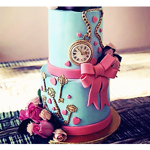 LaVenty 4 PCS Tea Party Cookie Cutter Tea Party Cake Mold Tea Party Cupcake Decoration Teapot Fondant Mold Tea Cup Mold Clock Mold Tea Party Favors Tea Party Supplies