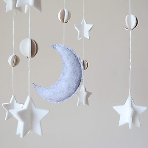Sorrel + Fern Baby Crib Mobile (Moon, Stars & Planets) - Nursery Decor Ceiling Mobile or Crib Mobile for Boys & Girls