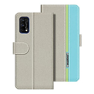 for Oppo Realme 7 Pro Flip Cover, Magnetic Buckle Multicolor Business PU Leather Phone Case with Card Slot, for Oppo Realme 7 Pro Sun Kissed Leather 6.4 inches