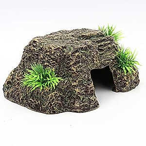 AQUA KT Reptile Cave Hide Natural Hiding Place for Terrarium Amphibian Lizard Snake Bearded Dragon Frog Leopard Terrestrial Gecko Cave