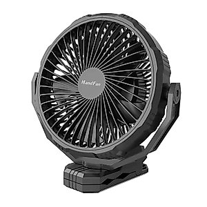 Golf Cart Fan-10000mAh Portable Clip on Fan Rechargeable battery Operated, 8 Inch Ventilador Portatil Recargable with Reinforcer/Hook for Camping, Beach, Tent, Treadmill, Desk, Bed, RV, Office