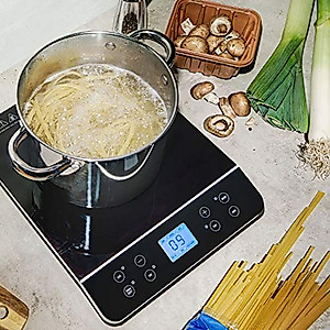 Crux Countertop Induction Burner, Portable Electric Hot Plate, Smart Touch LCD Display, Hassle-Free Temperature Control and Adjustable Timer with Auto Shut Off, Black, one size