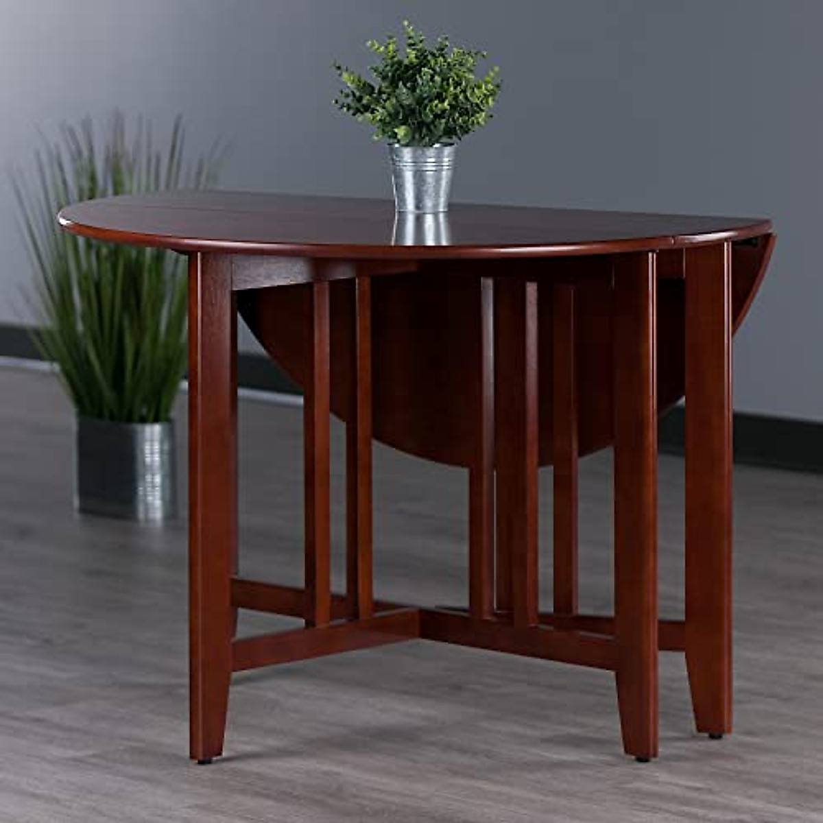 Winsome Wood Alamo, , Double Drop Leaf, Round Table Mission, Walnut, 42-Inch/ 41.97 in x 41.97 in x 29.65 in