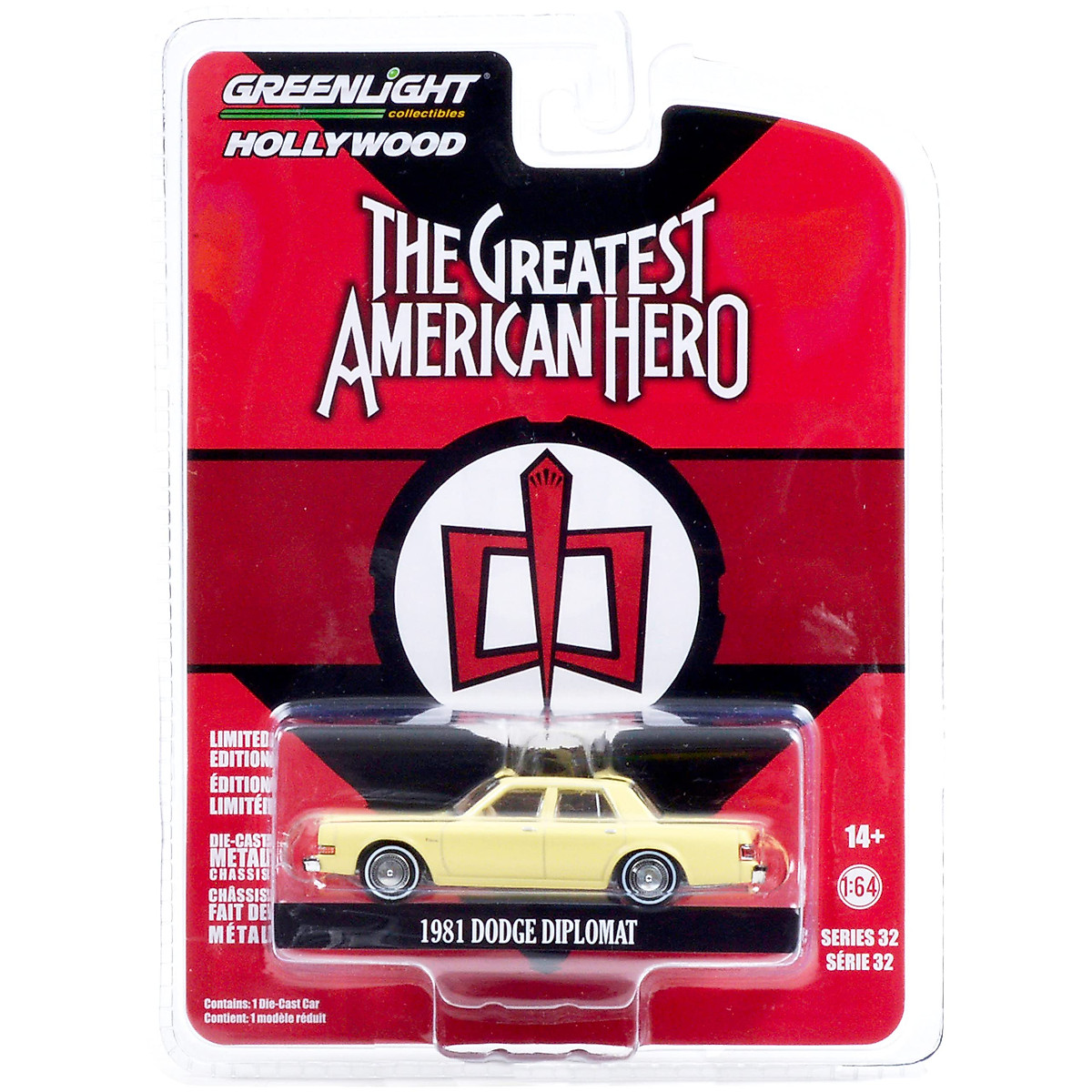 1981 Dodg-e Diplomat Yellow (Bill Maxwell's) The Greatest American Hero (1981-1983) TV Series 1/64 Diecast Model Car by Greenlight 44920 A