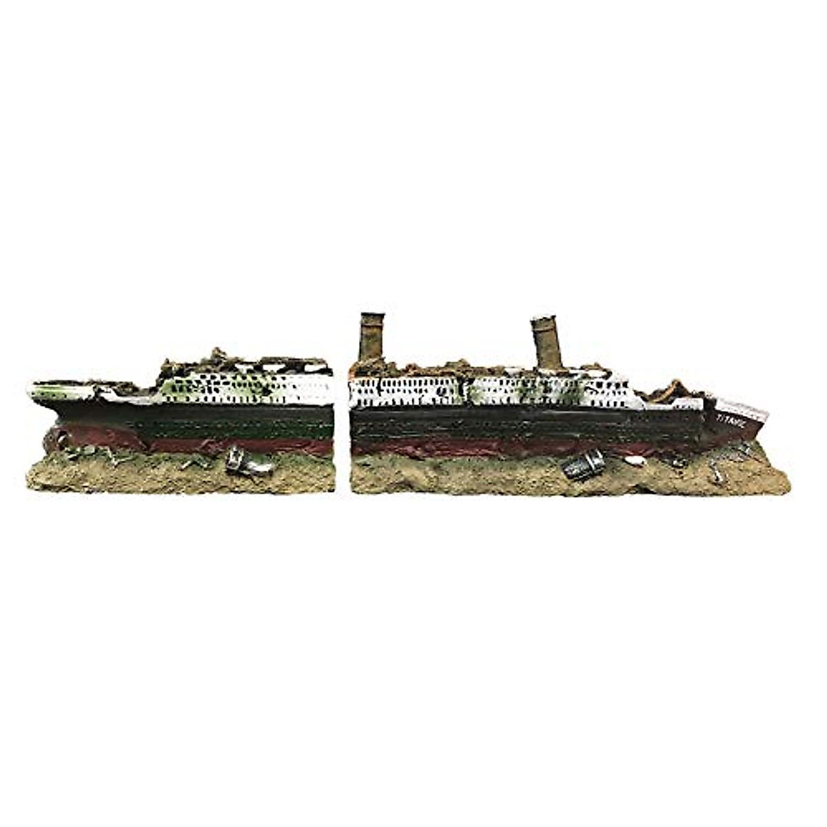 SLOCME Aquarium Titanic Shipwreck Decorations - Resin Material Ship Decorations，Fish Tank Sunken Ship Ornament Aquarium Environment Friendly Decorations
