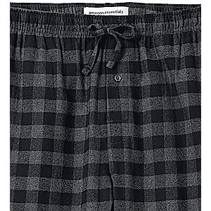 Amazon Essentials Men's Flannel Pajama Pant (Available in Big & Tall), Black Grey Buffalo Plaid, XX-Large
