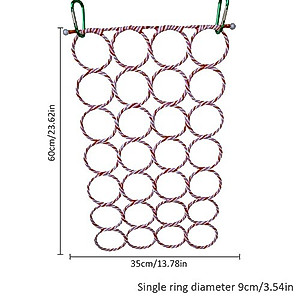 Keersi Cotton Rope Ladder Hammock Toy for Bird Parrot Parakeet Cockatiel Conure Cockatoo African Grey Macaw Eclectus Amazon Lovebird Finch Canary Budgie Cage Perch Stand Swing Hamster Rat Tunnel