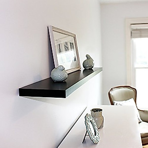 InPlace Shelving, Black, 9084674 Slimline Floating Wall Mountable Shelf with Invisible Brackets, 47.24 Inch Wide by 7.75 Deep by 1-Inch High, 47.24 in W x D x 1 in H