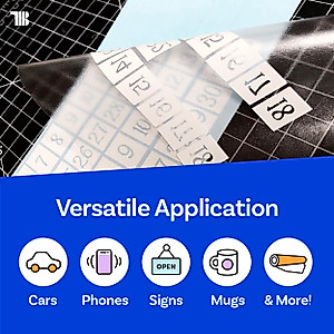 12" x 50' Roll of Clear Transfer Tape for Vinyl, Made in America, Premium-Grade Vinyl Transfer Tape for Cricut Crafts, Decals, and Letters