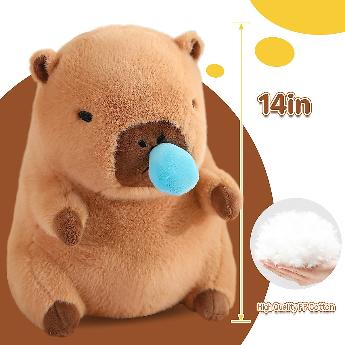 TITQWOP Capybara Plush with Snot Kawaii Capybara Stuffed Aniamls Toys Soft Cute Capybara Doll Pillow for Kids Boys Girls