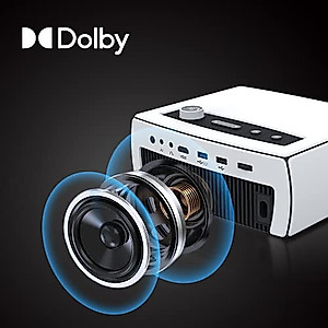 Artlii Enjoy3 4K Projector, Camping Projector, Support Dolby Audio, Wireless & Wired Mirroring, Home Theater Projector Compatible W/TV Stick, iOS, Android