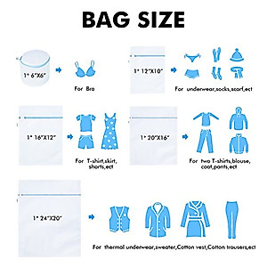 Plusmart Delicate Clothes Laundry Wash Bag, Mesh Laundry Bag for Delicates,Mesh Lingerie Bag, Bra Garment Laundry Bag Mesh, Underwear wash Bag, 5 Pack