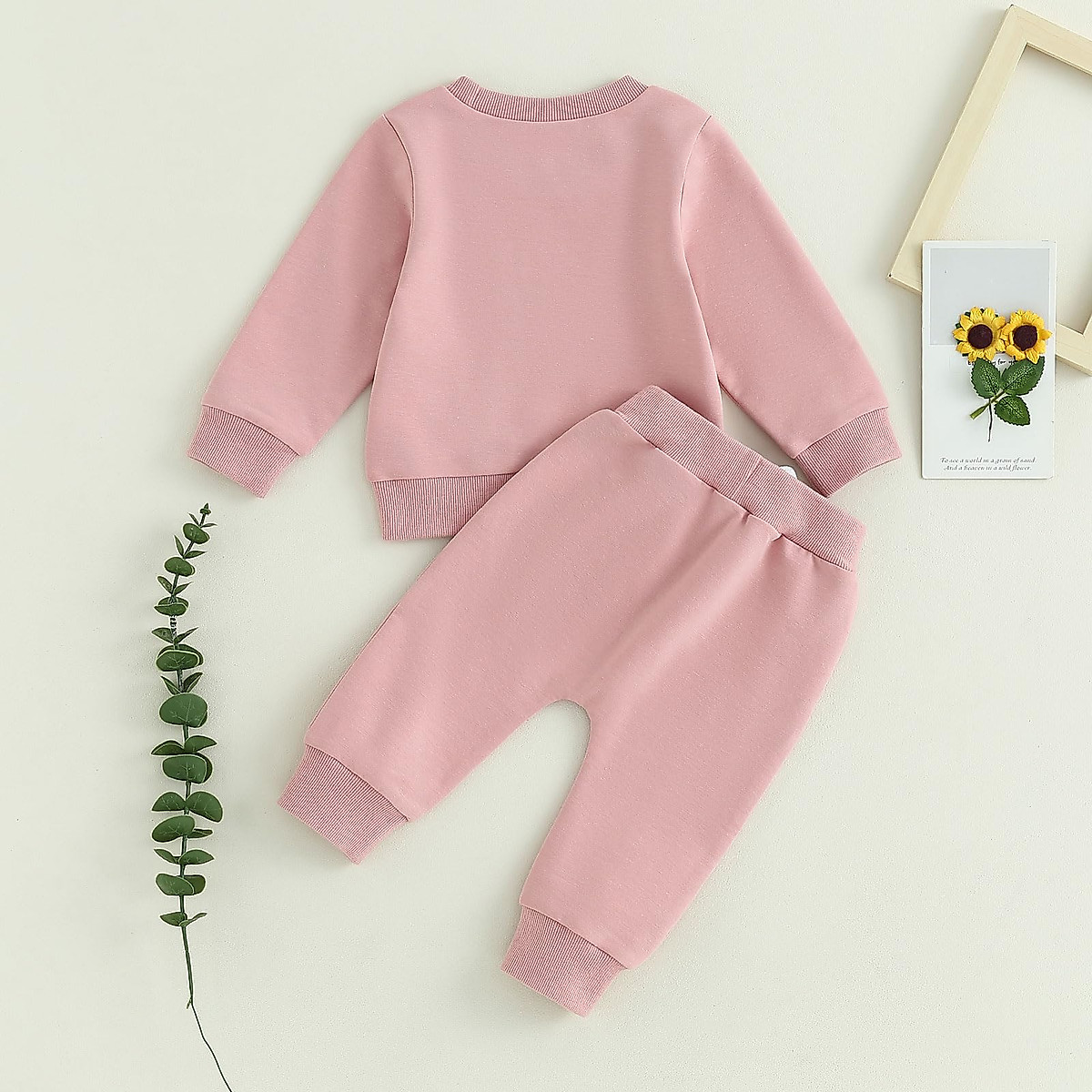 Toddler Baby Girl Clothes Daddys Girl Long Sleeve Pullover Sweatshirt Stretch Jogger Pants Infant Fall Winter Outfit (Daddys Girl Pink, 12-18 Months)
