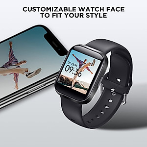 omthing Smart Watch, Fitness Tracker with Heart Rate and Sleep Monitor, 20 Sports Modes, IP68 Waterproof Pedometer, 1.65" Full Touch Screen, Activity Tracker Compatible with Android iOS