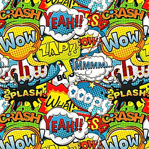 Stesha Party Comic Book Gift Wrap Superhero Wrapping Paper, Folded Flat 30x20 Inch, 3 Sheets