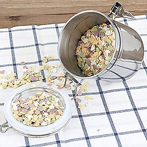 Transparent stainless steel metal lid storage container, rust-proof storage container for the kitchen at home(12.5 * 13)