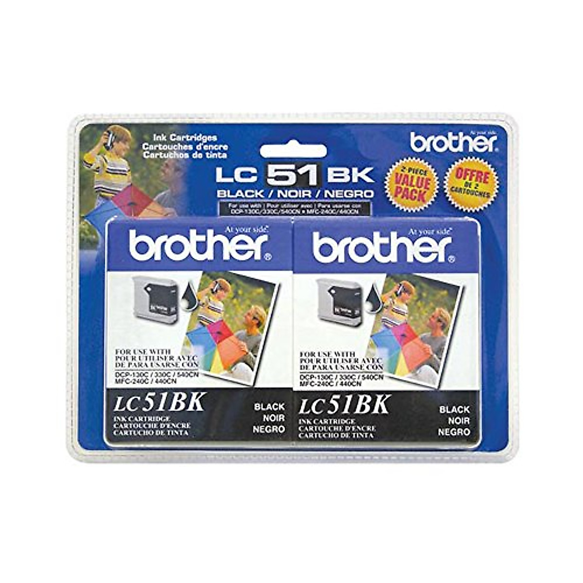Brother MFC-240C Black Ink Cartridge Twin Pack Standard Yield (2x 500 Yield)