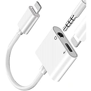 Lightning to 3.5mm Headphones Jack Adapter for iPhone,Apple MFi Certified iPhone Headphones Adapter Dongle Aux Audio Charger Splitter Compatible for iPhone 14 13 12 11 XS XR X 8 7 iPad-Support All iOS
