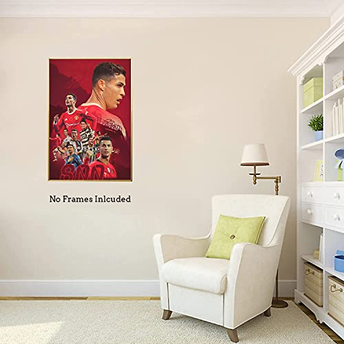 Soccer Superstar Cristiano Ronaldo Poster Wall Art, Motivational Football Star Canvas Wall Art, Cristiano Ronaldo Football Career 800 Ball Commemorative Poster for Office Home Decor, 16"x24"-Unframed