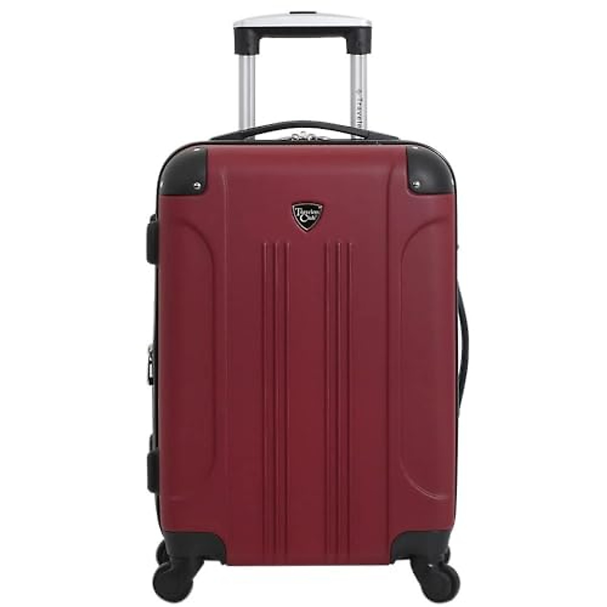 Travelers Club Chicago Hardside Expandable Spinner Luggage, Rhubarb, 20" Carry-On