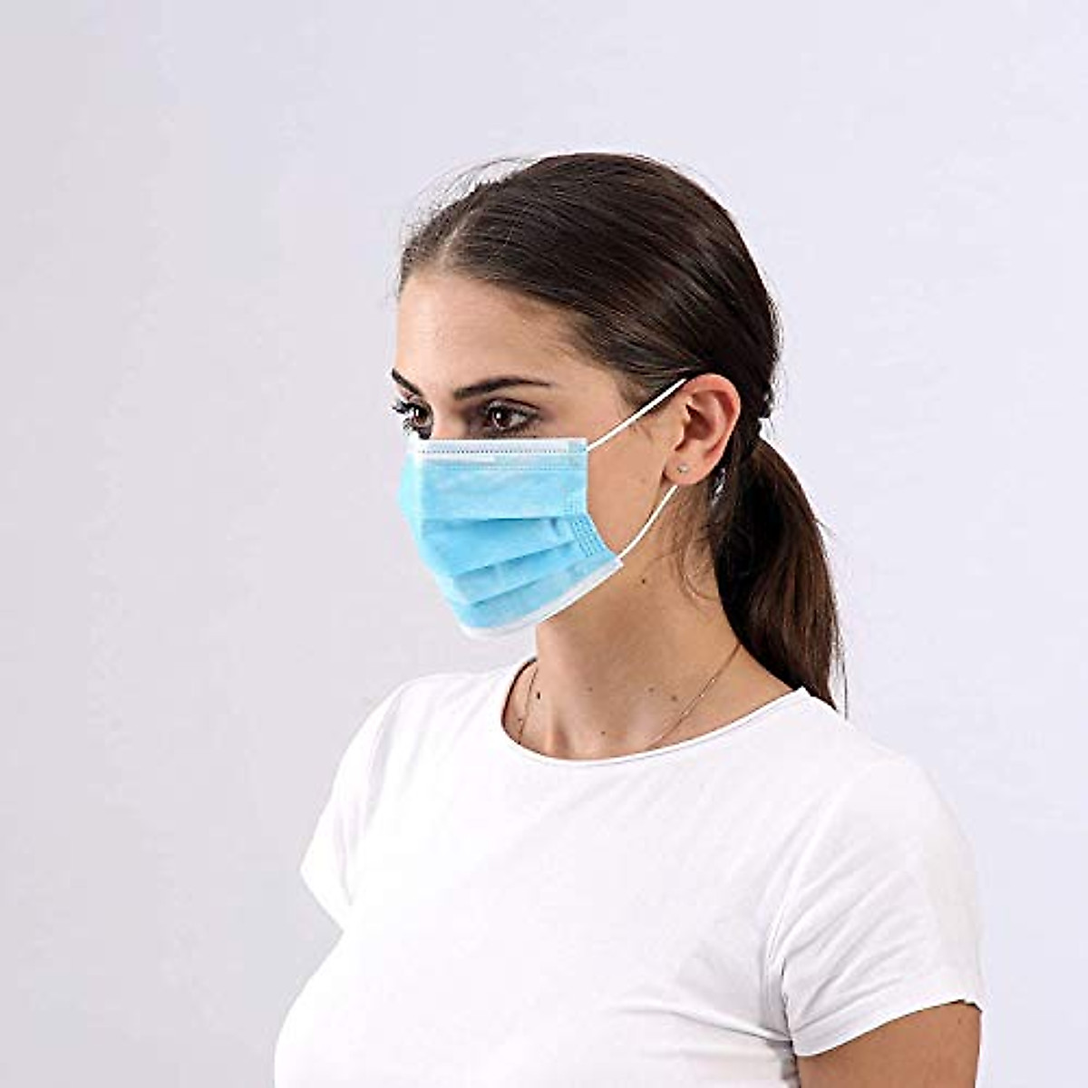Disposable Face Mask, 3-Layer Safety Mask Anti Dust Breathable Mouth Mask with Earloop (50 Pack)