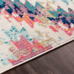Livabliss Tara Bohemian Southwestern Area Rug,5'3" Round,Teal