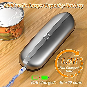 Morole Electric Can Opener with Replaceable Blade and Rechargeable 1000mAh Battery, Auto Electric Can Opener of One Button - Smooth Edge, Food Safe