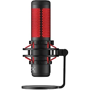 Newest HyperX - QuadCast USB Multi-Pattern Electret Condenser Microphone | 2020 Edition | for PS4, PC and Mac | Pop Filter | Anti-Vibration Shock Mount | | Red - Black | with KWALICABLE Bundle