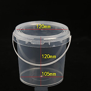 Lobergel 20 Pack 33oz Slime Containers with Lids and Handles, 1000ml Plastic Storage Bucket Container, Clear Slime Storage Case Storage Jars for DIY Candy, Bead, Art Crafts, Lotion,Small Tools