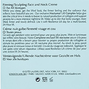 Estee Lauder Resilience Night Firming/Sculpting Face/Neck Creme (All Skin Types) for Unisex, 1.7 Ounce